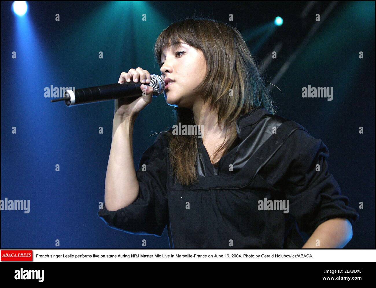 French singer Leslie performs live on stage during NRJ Master Mix Live ...