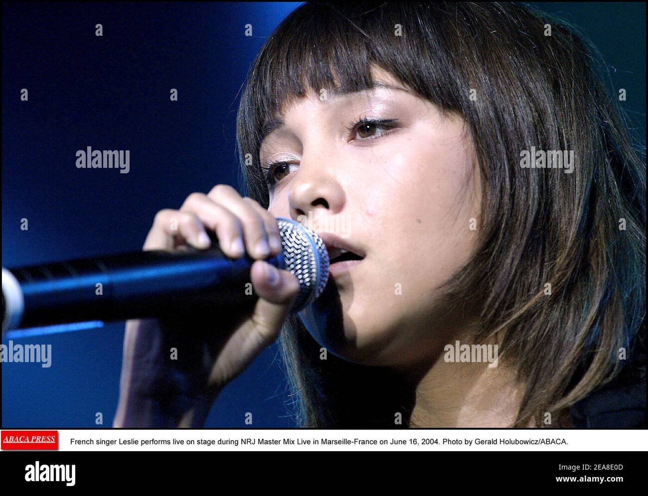 French singer Leslie performs live on stage during NRJ Master Mix Live ...