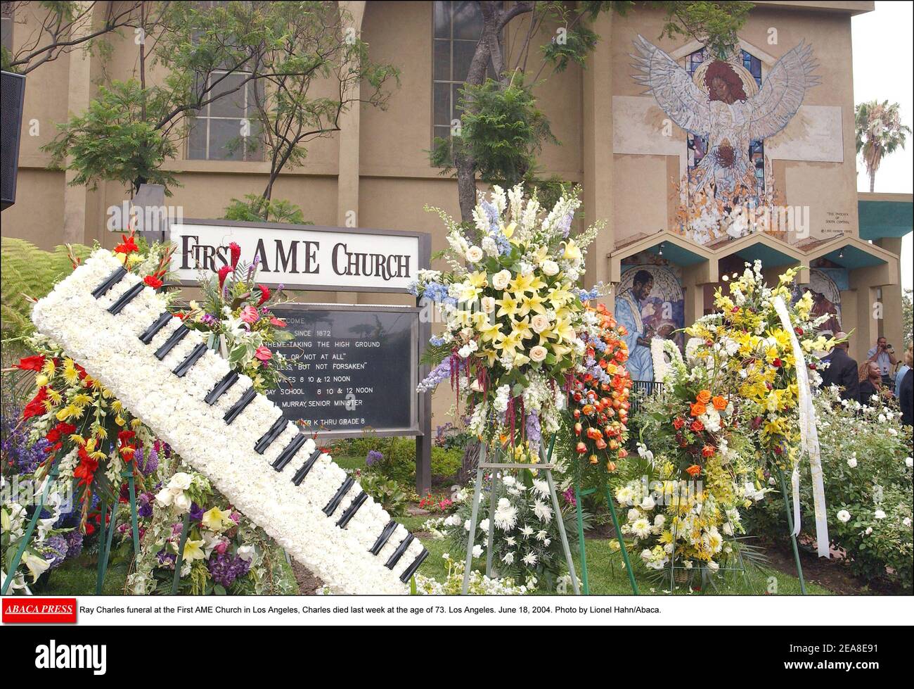 Ray Charles funeral at the First AME Church in Los Angeles, Charles ...