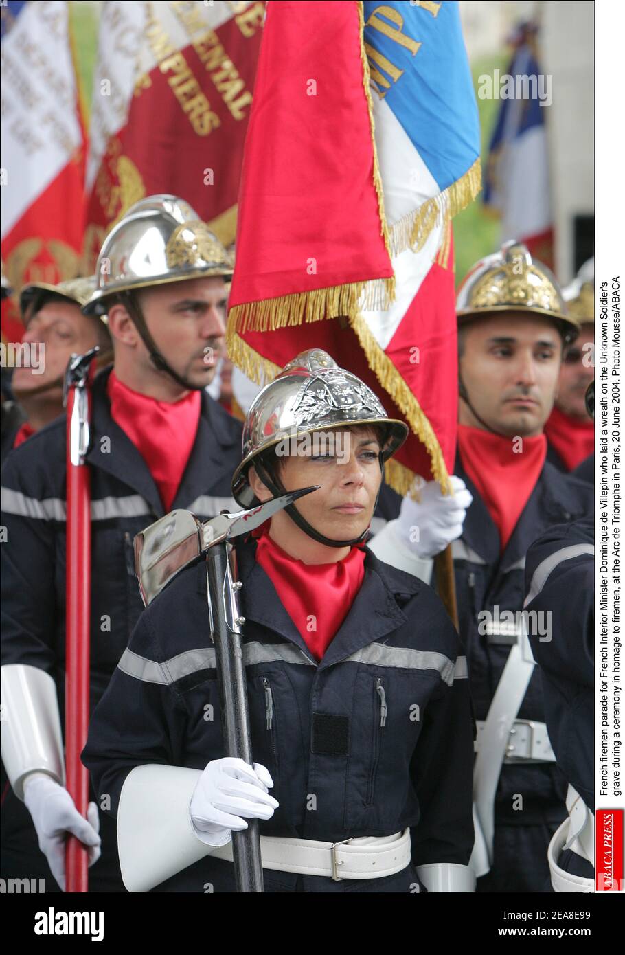 French firemen parade for French Interior Minister Dominique de ...
