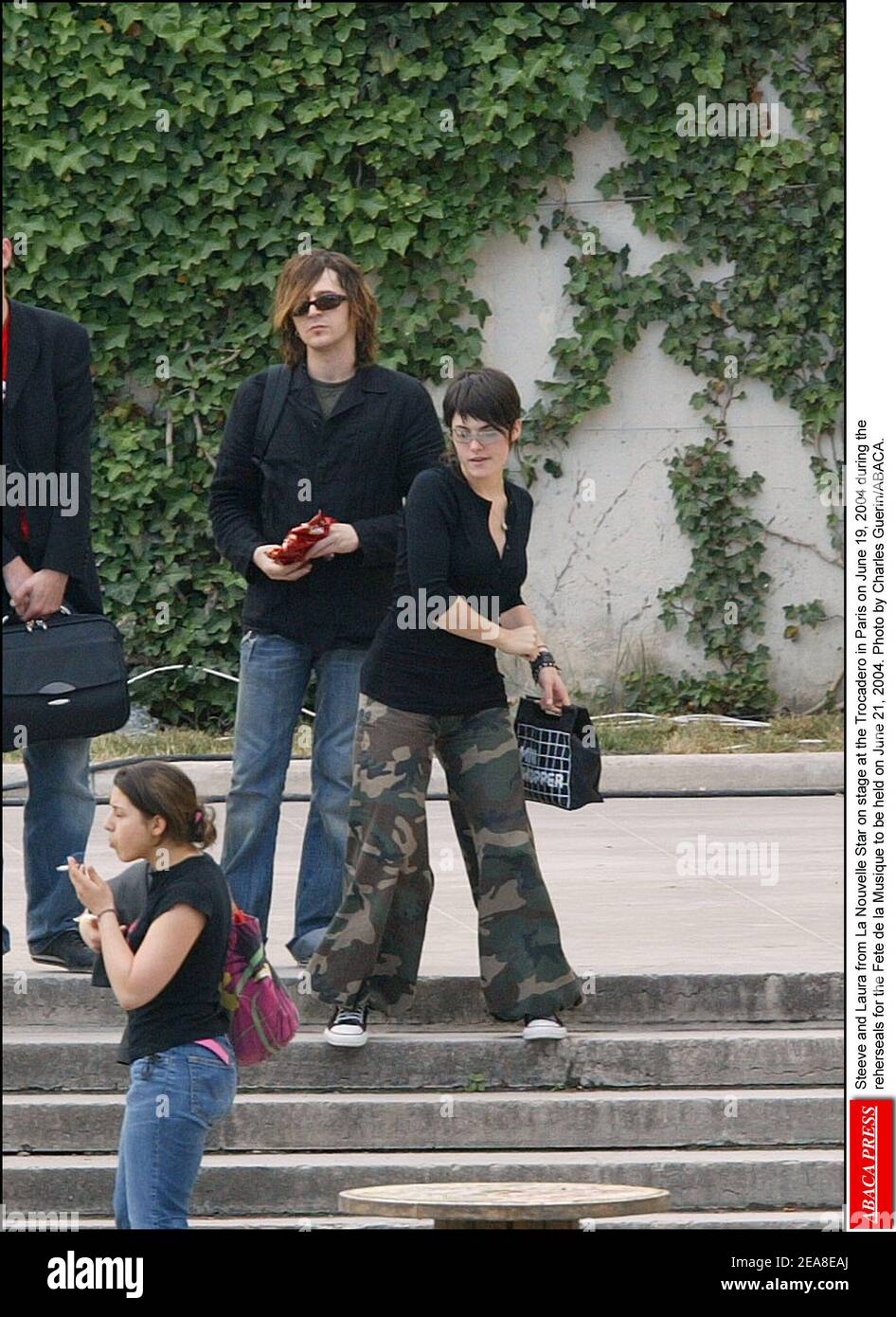 Steeve and Laura from La Nouvelle Star on stage at the Trocadero in ...
