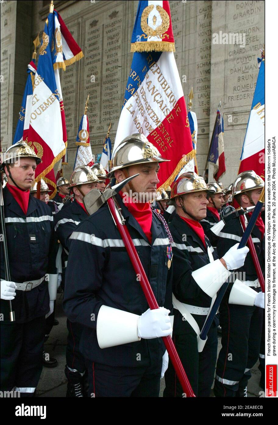 French firemen parade for French Interior Minister Dominique de ...