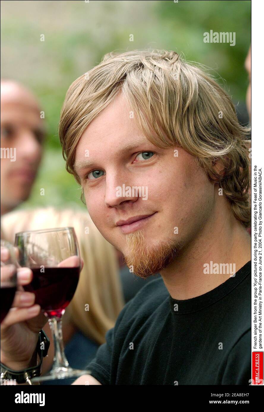 French singer Ben from the group 'Kyo' pictured during the party ...