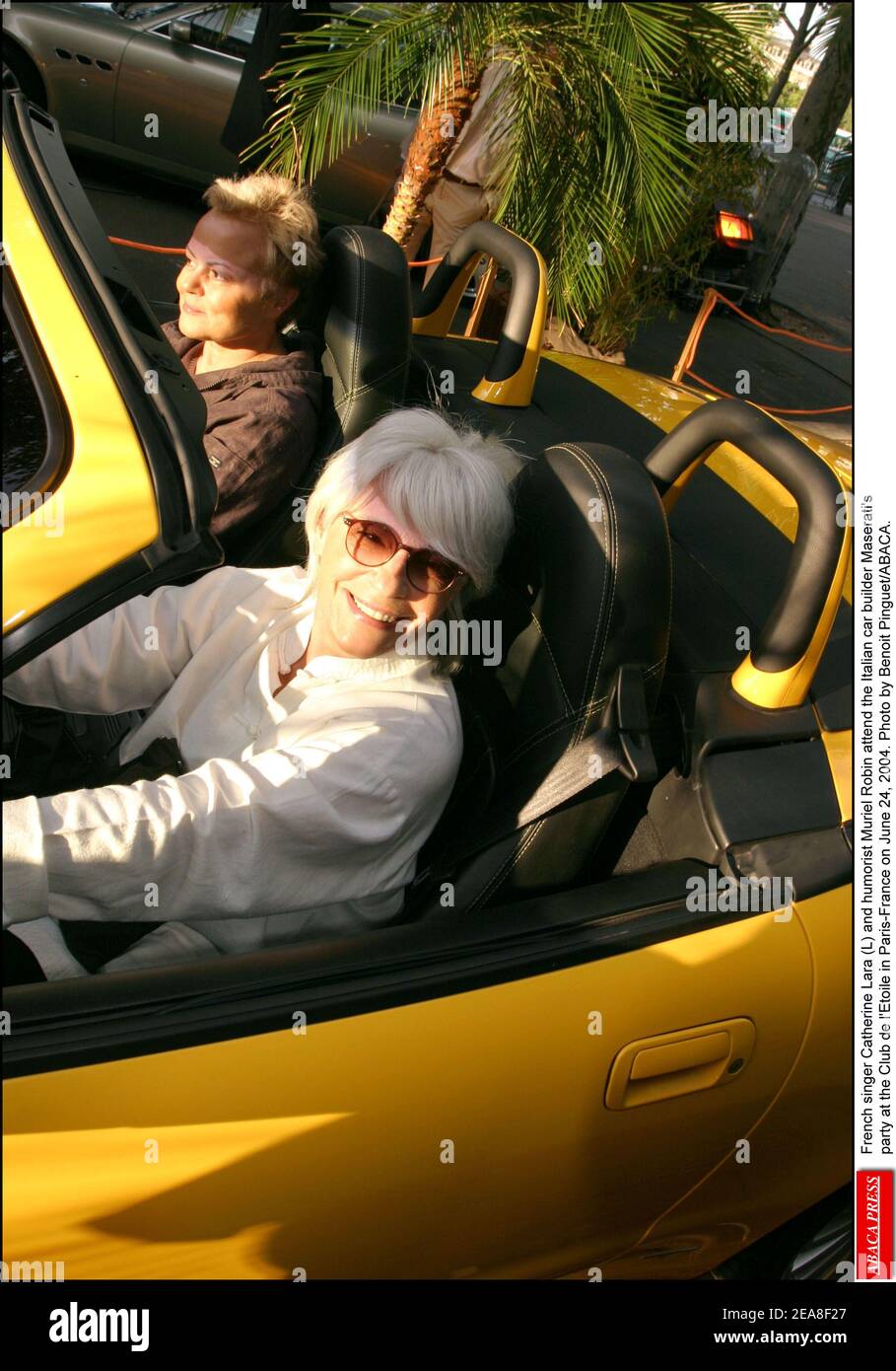 French singer Catherine Lara (L) and humorist Muriel Robin attend the ...