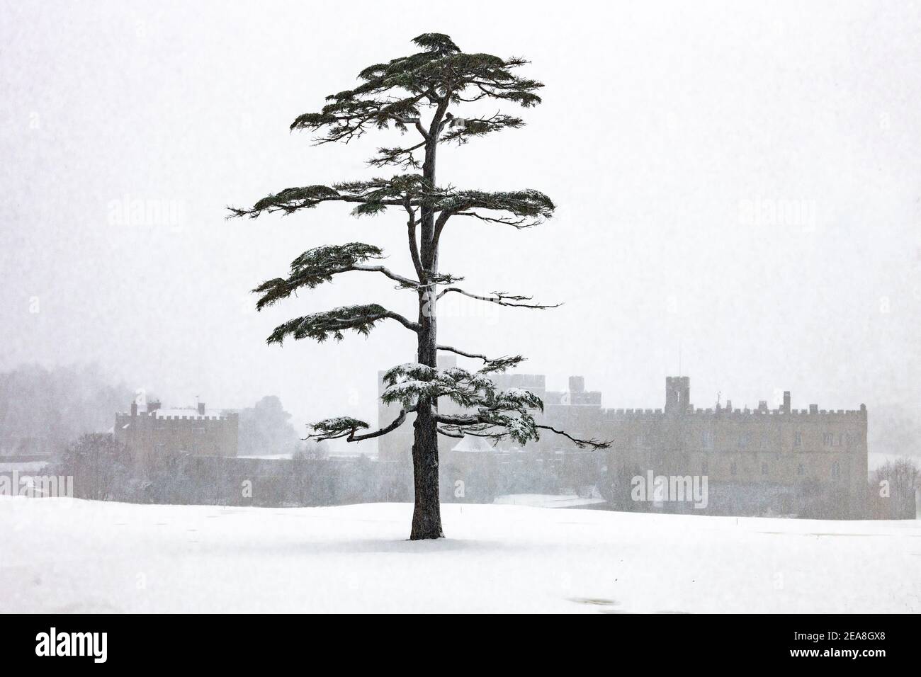 Snow scene at leeds castle hi-res stock photography and images - Alamy