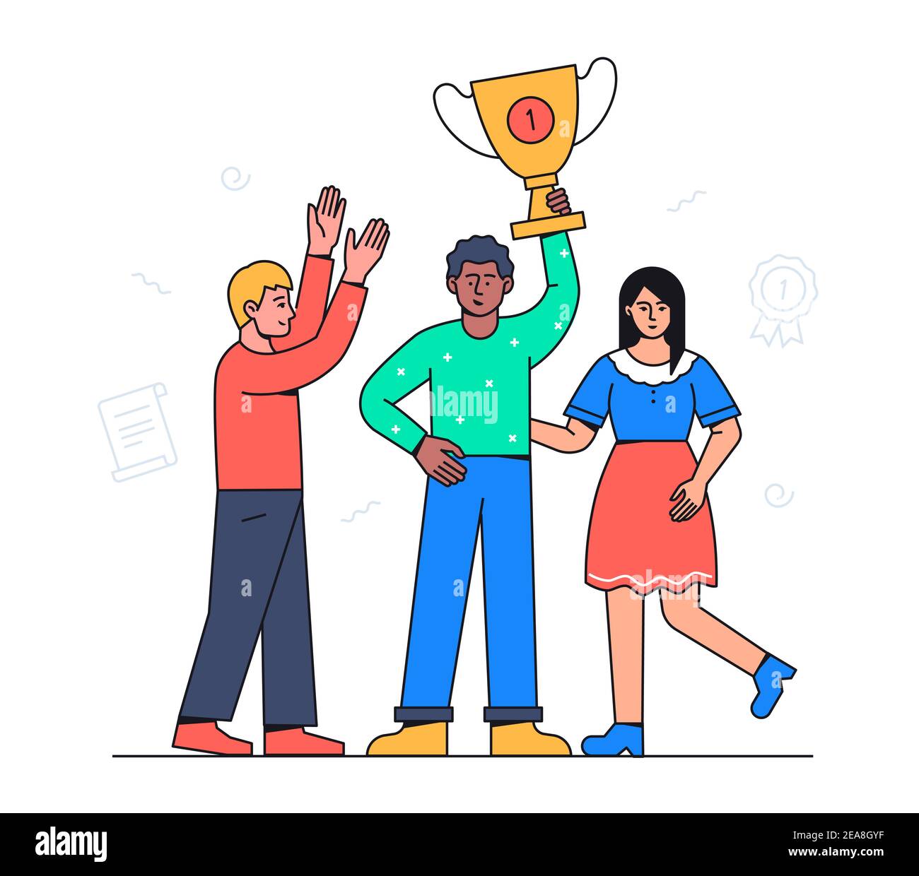 Happy team Stock Vector Images - Alamy