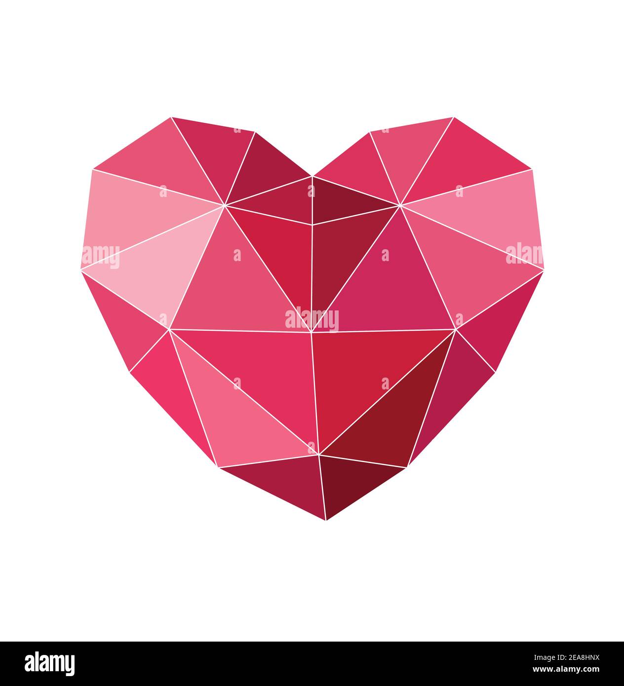 Polygonal heart isolated on white background vector illustration. Heart ...