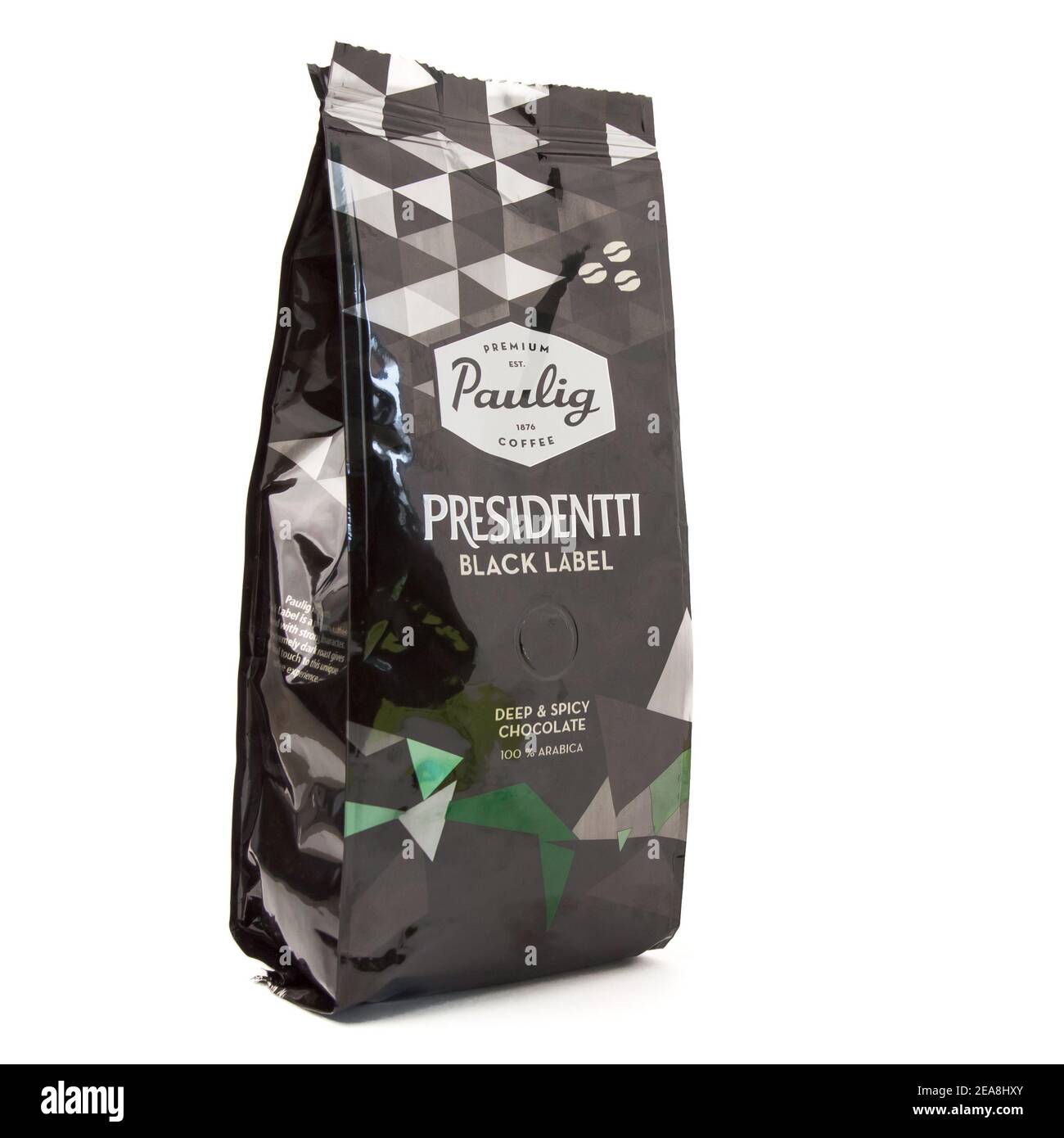 Arabica black coffee pack of brand Paulig Presidentti Stock Photo - Alamy