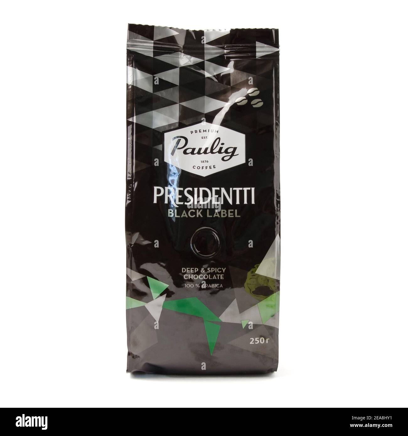 Arabica black coffee pack of brand Paulig Presidentti Stock Photo - Alamy