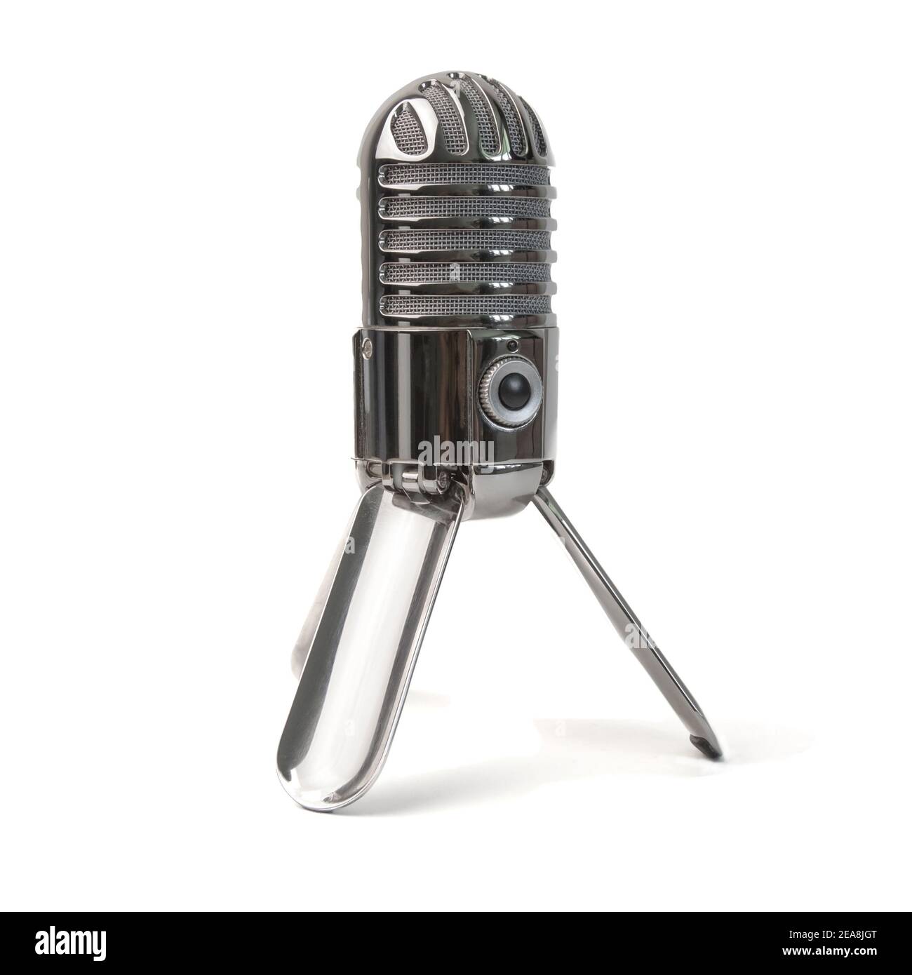 Retro vocal microphone vintage style isolated on a white background ...