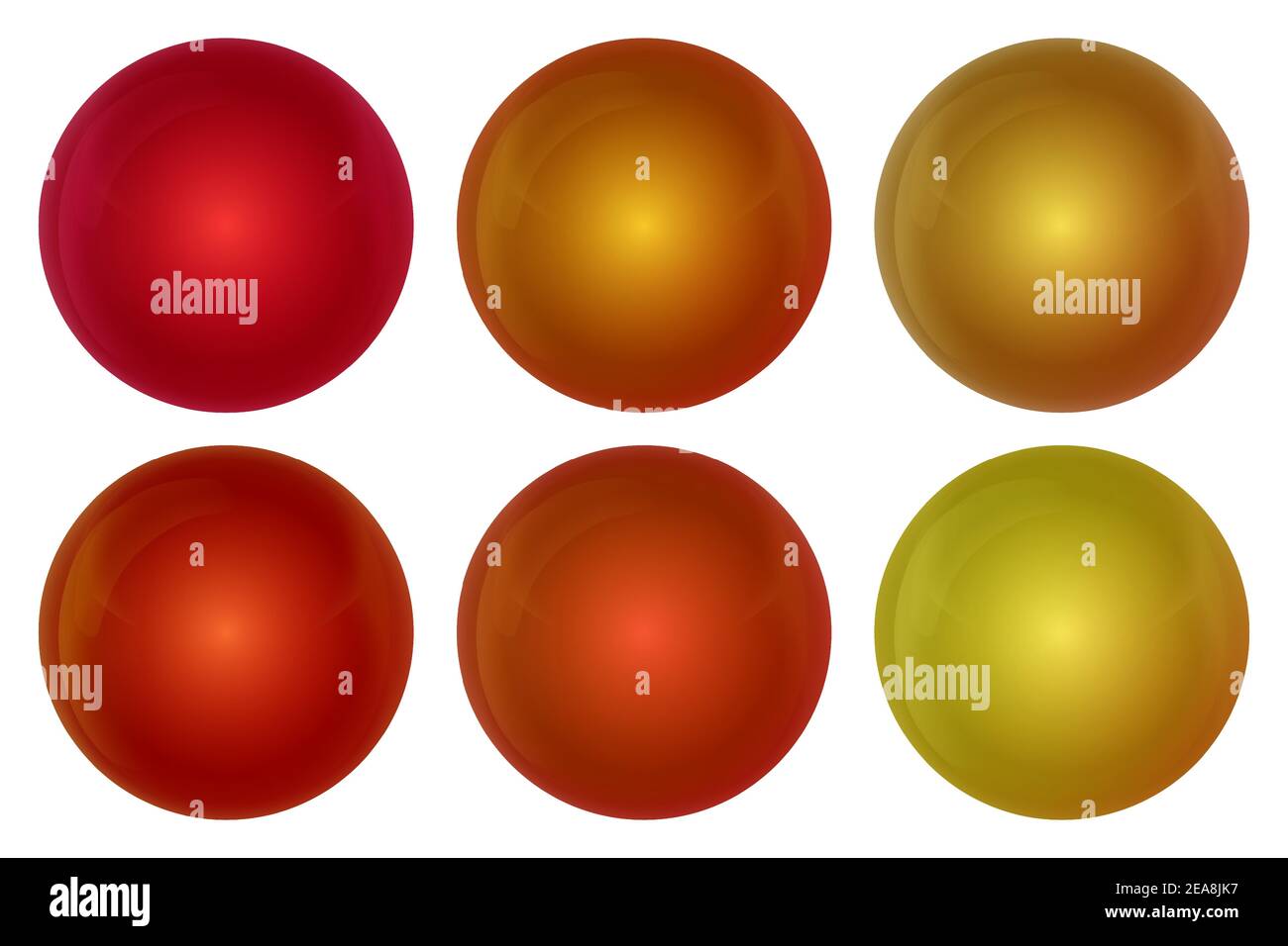 Set of glass golden balls or precious pearl. Glossy realistic ball, 3D ...