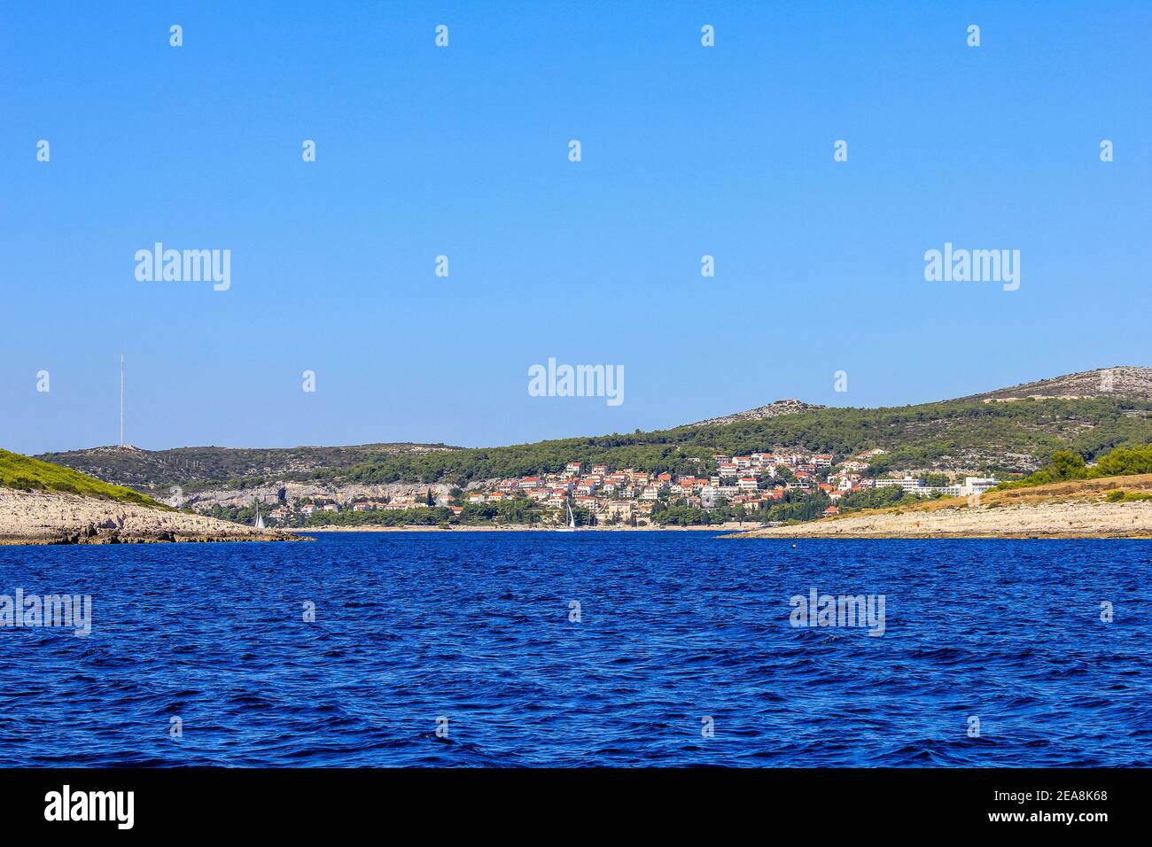 View of Hvar Island between Paklinski Otoci, Croatia Stock Photo - Alamy