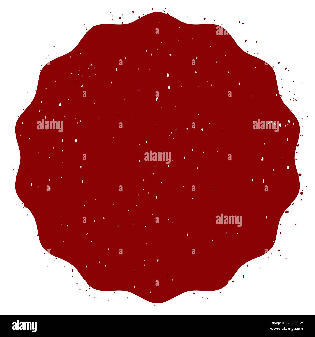 Template with red round stamp with eroded effect, isolated over white ...