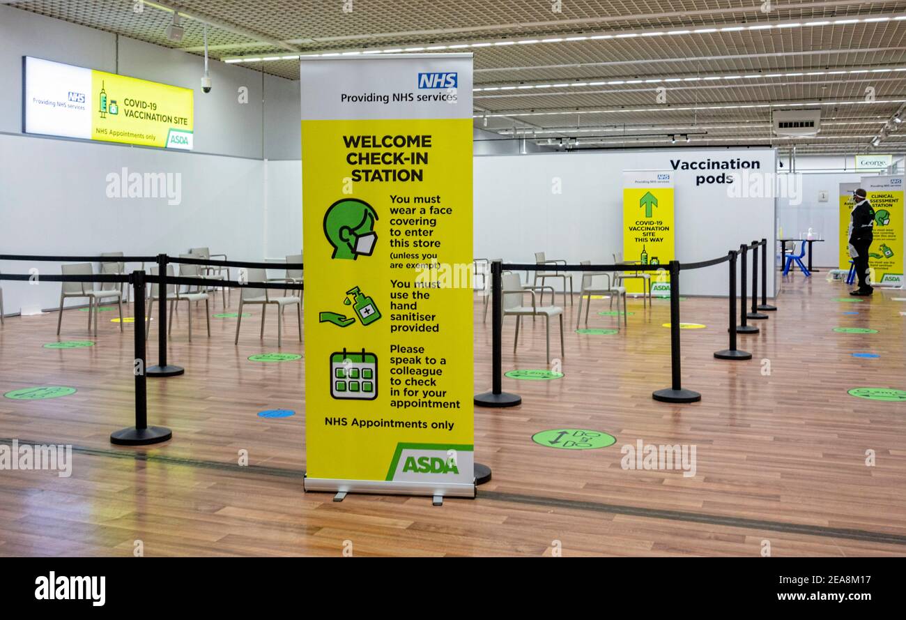 NHS Covid-19 Vaccination Centre at Asda, Watford Hertfordshire UK ...