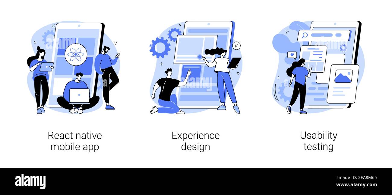 Mobile app development process abstract concept vector illustrations ...