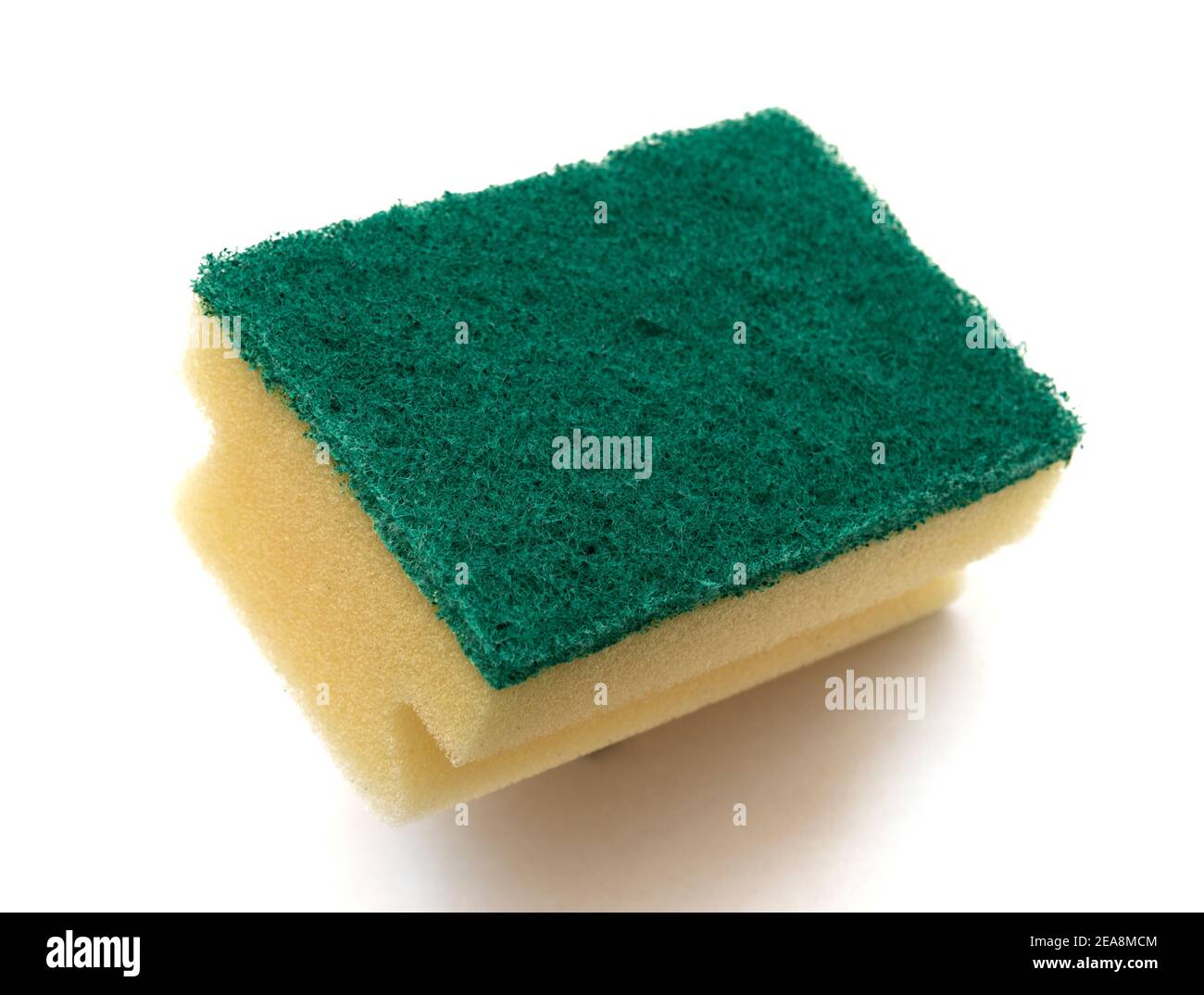 Scouring sponge pad against a white background Stock Photo - Alamy