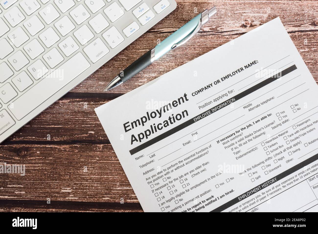 Computer, workplace and application Stock Photo - Alamy