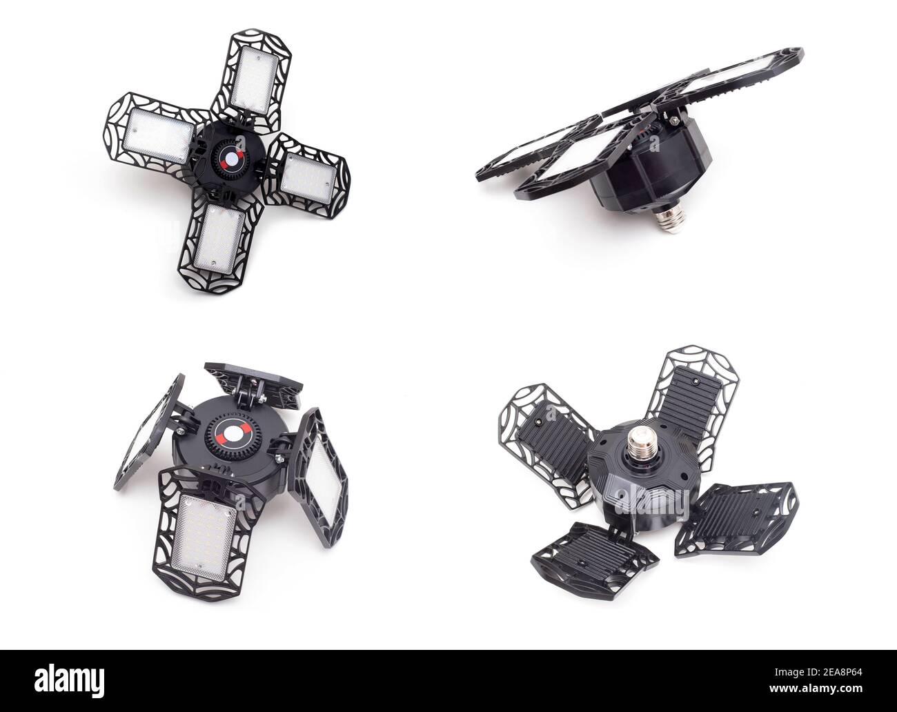 folding modern LED spotlight for lighting on white background, isolate ...