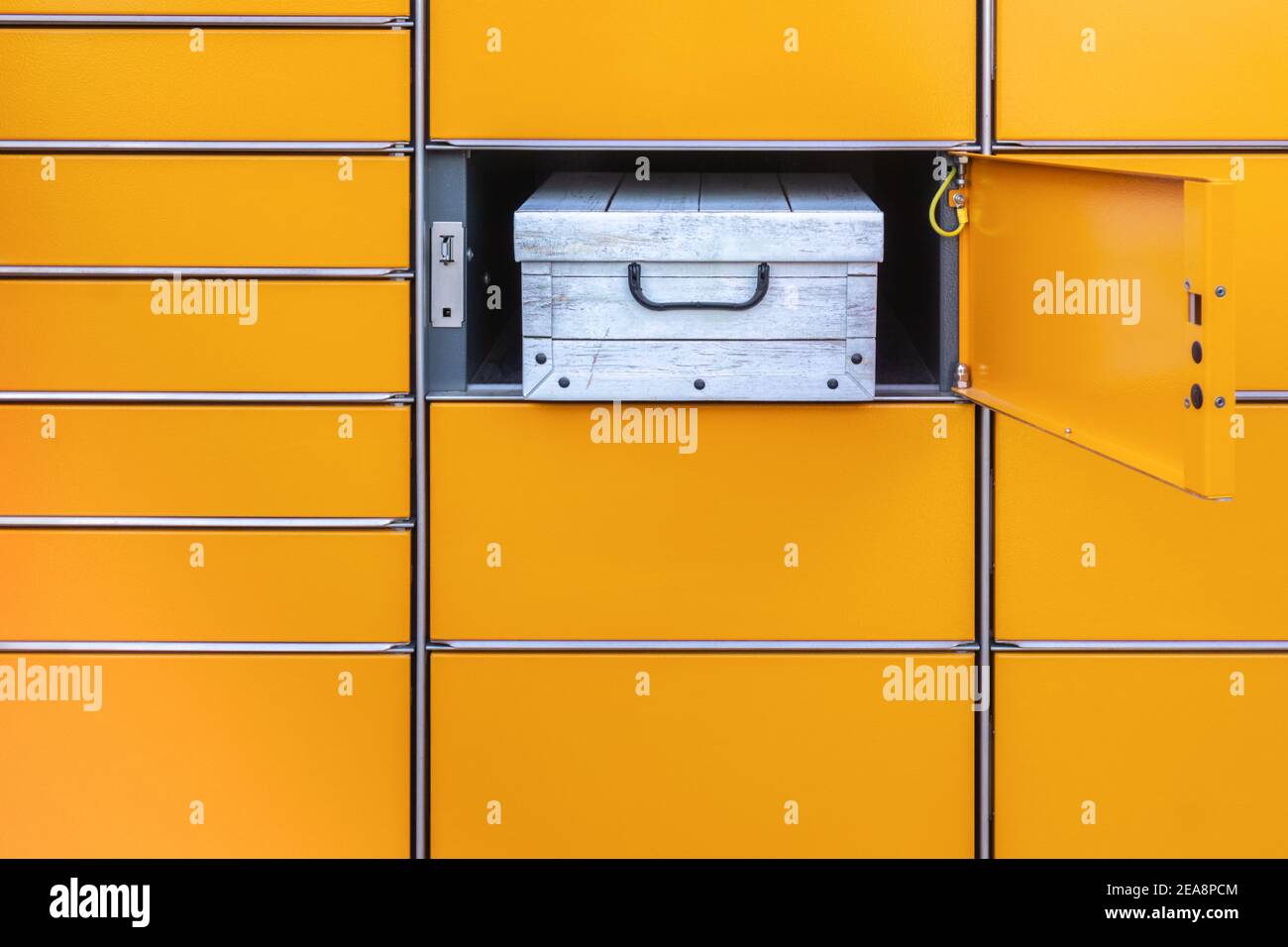 Open yellow locker hi-res stock photography and images - Alamy