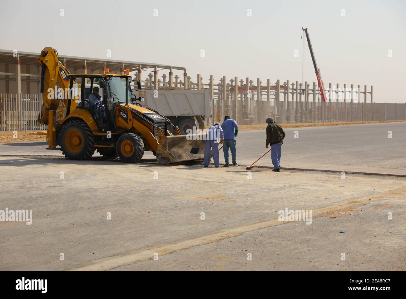 Workers working in the street cleaner in Riyadh, Saudi Arabia, January ...