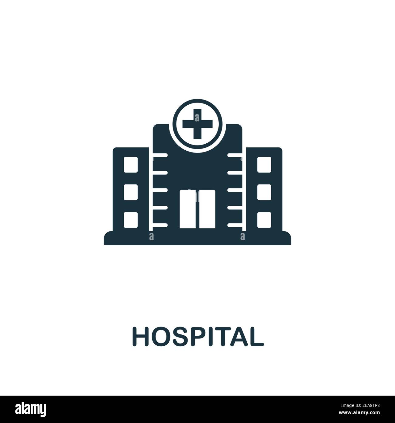 Hospital icon. Simple element from medical services collection. Filled ...