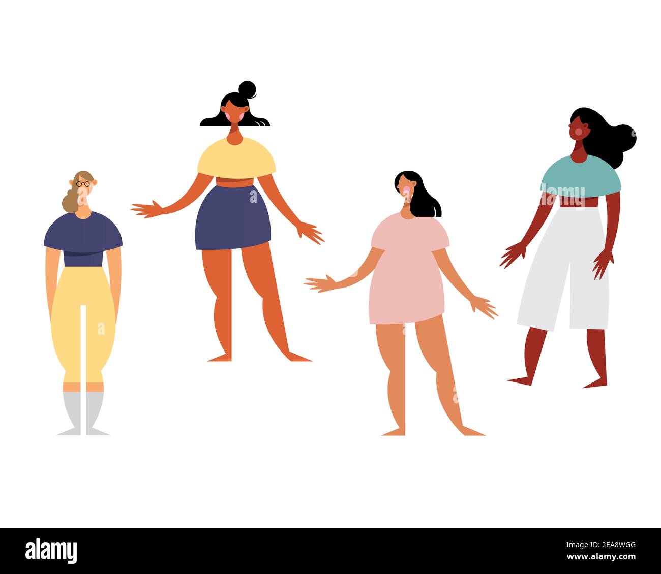 4 female adults Stock Vector Images - Alamy