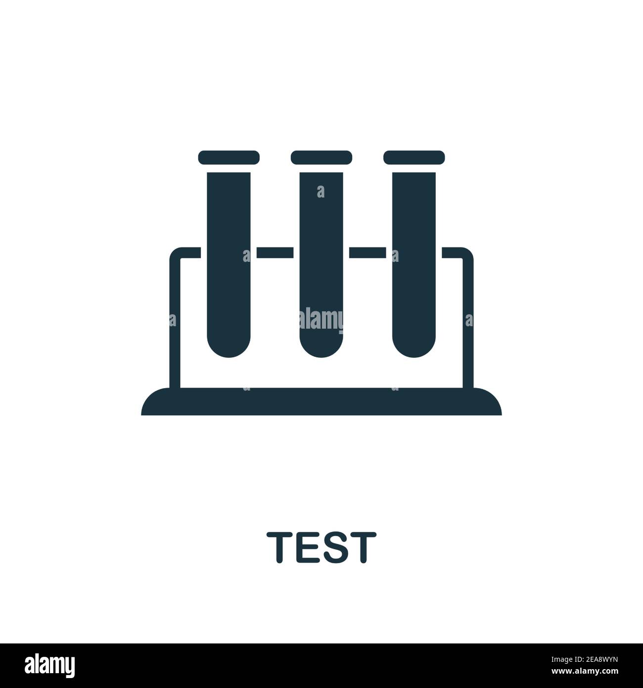 Test icon. Simple element from medical services collection. Filled ...