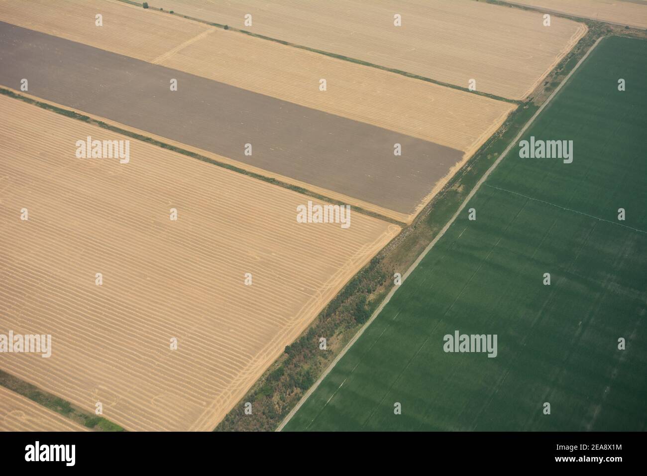 Aerial photography Agriculture Field Farm top view Stock Photo - Alamy