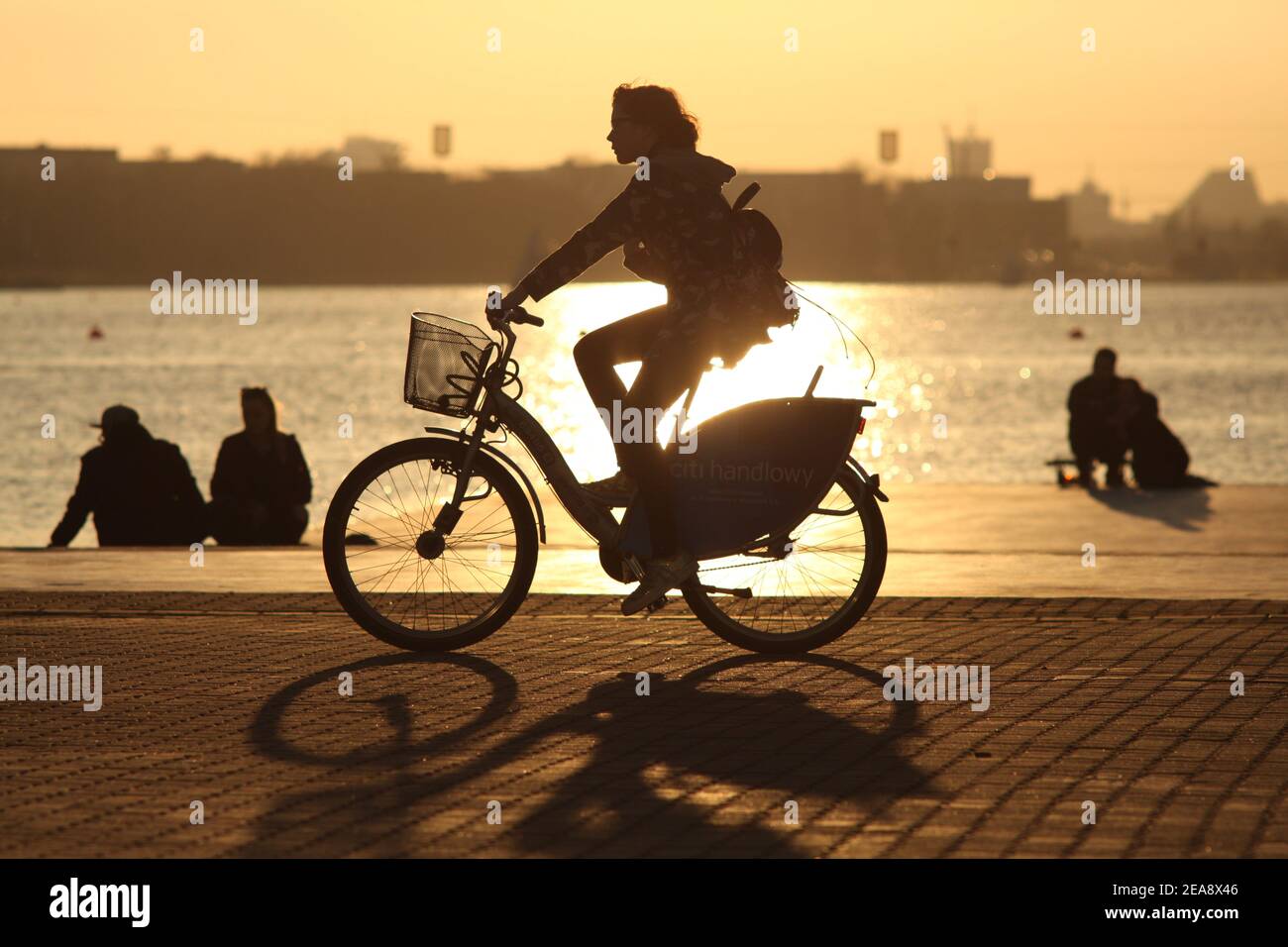 POZNAń, POLAND - Aug 15, 2020: Recreation cycling in the city - women ...