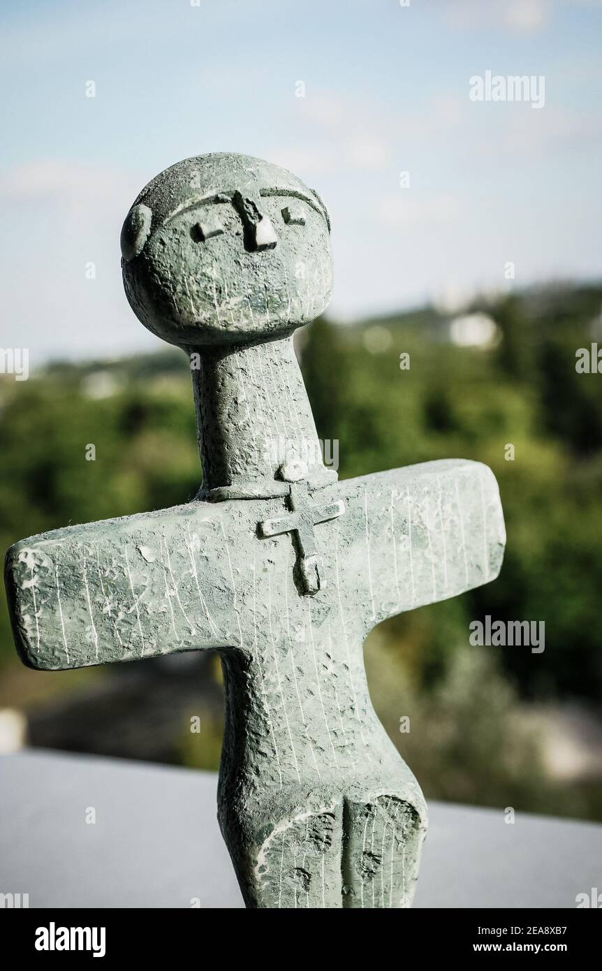 POZNAN, POLAND - Oct 04, 2016: Cyprus cross shaped fertility symbol ...