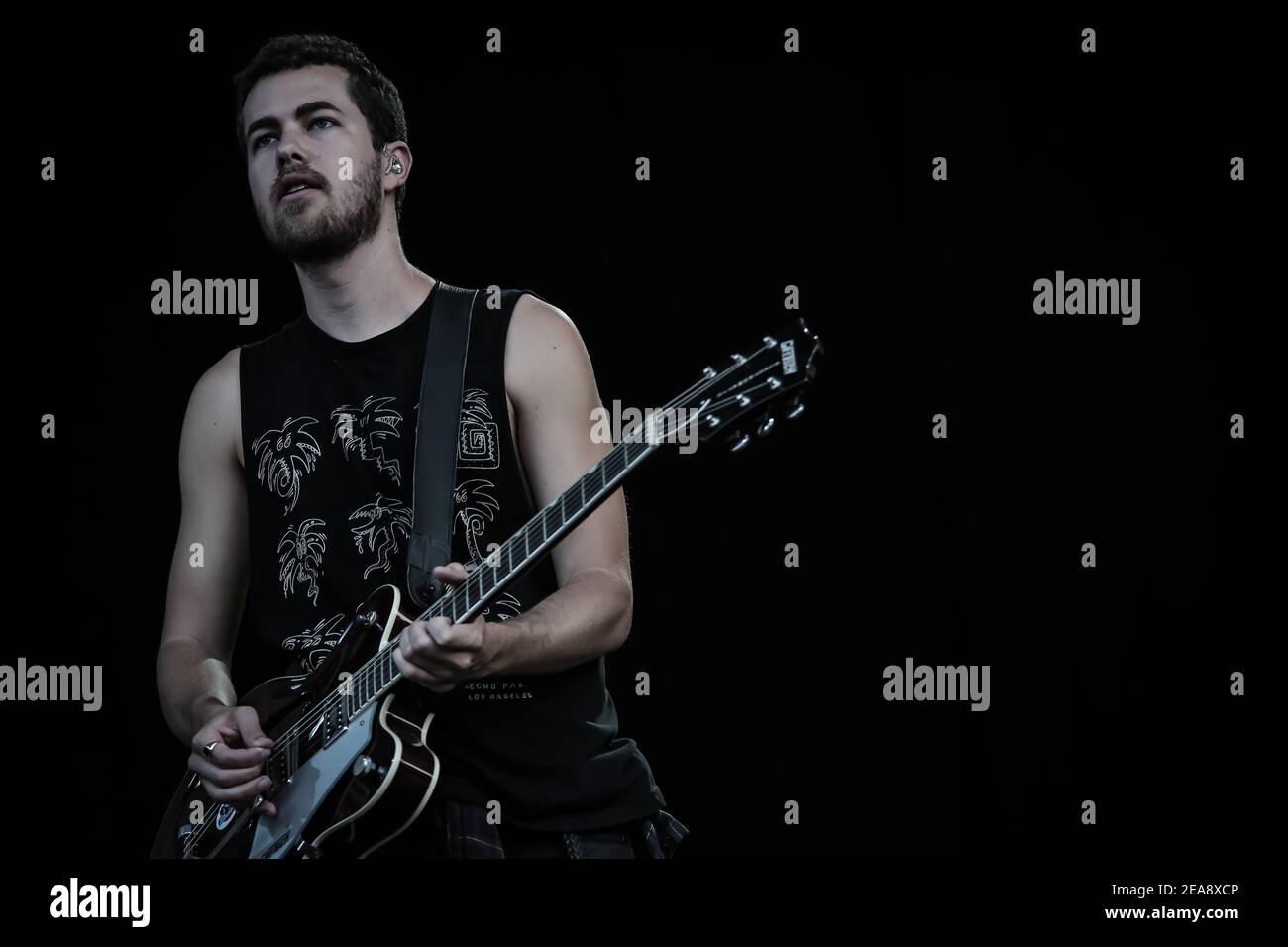 Taylor Rice of Local Natives performing live on stage as part of the ...