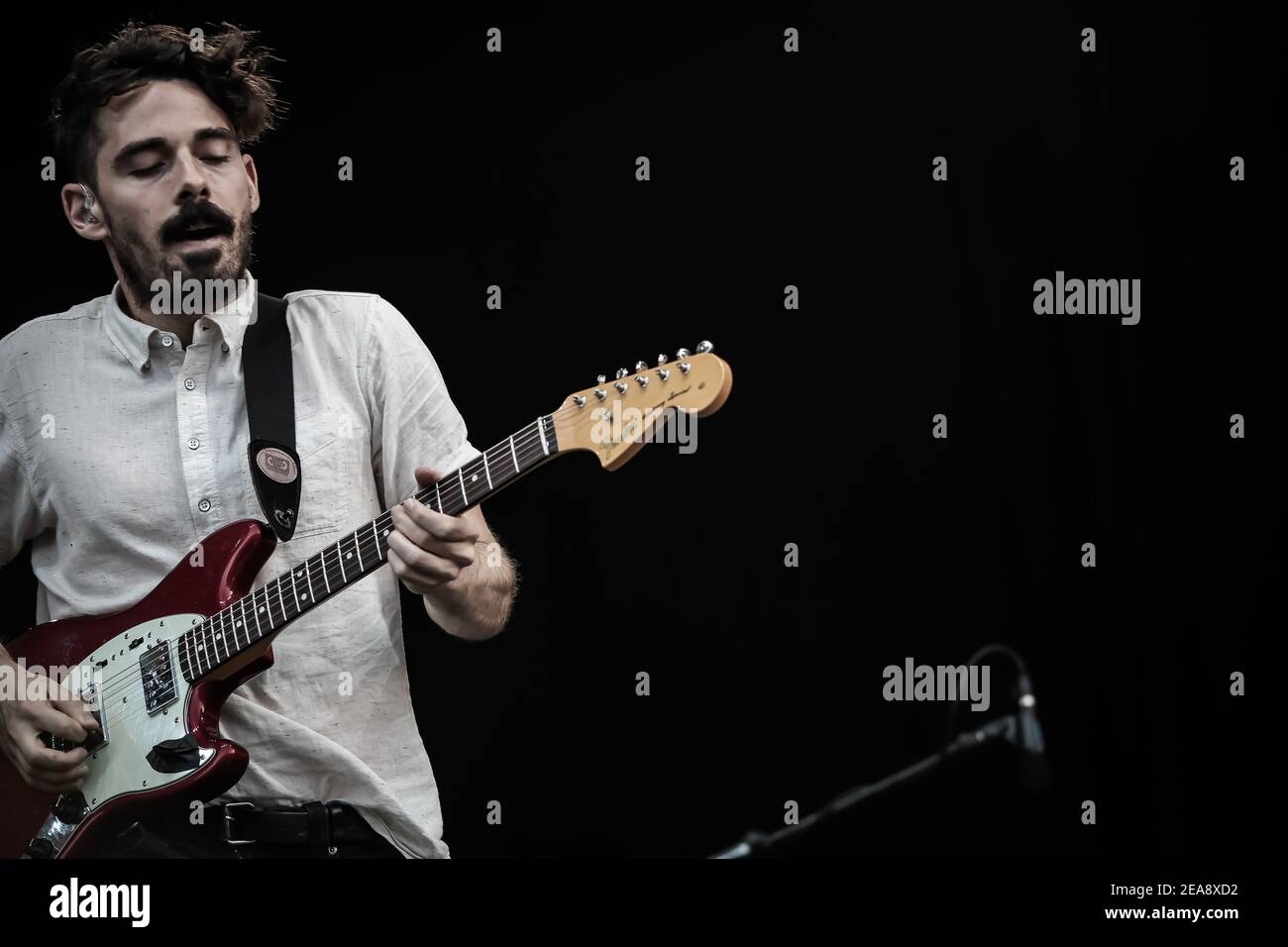Taylor Rice of Local Natives performing live on stage as part of the ...