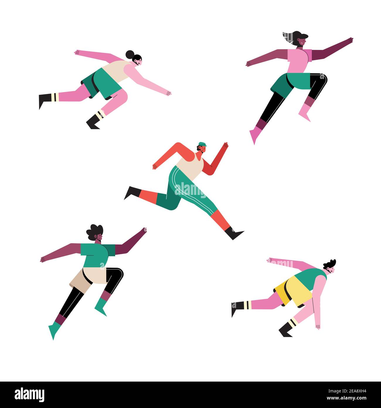 Five athletes Stock Vector Images - Alamy