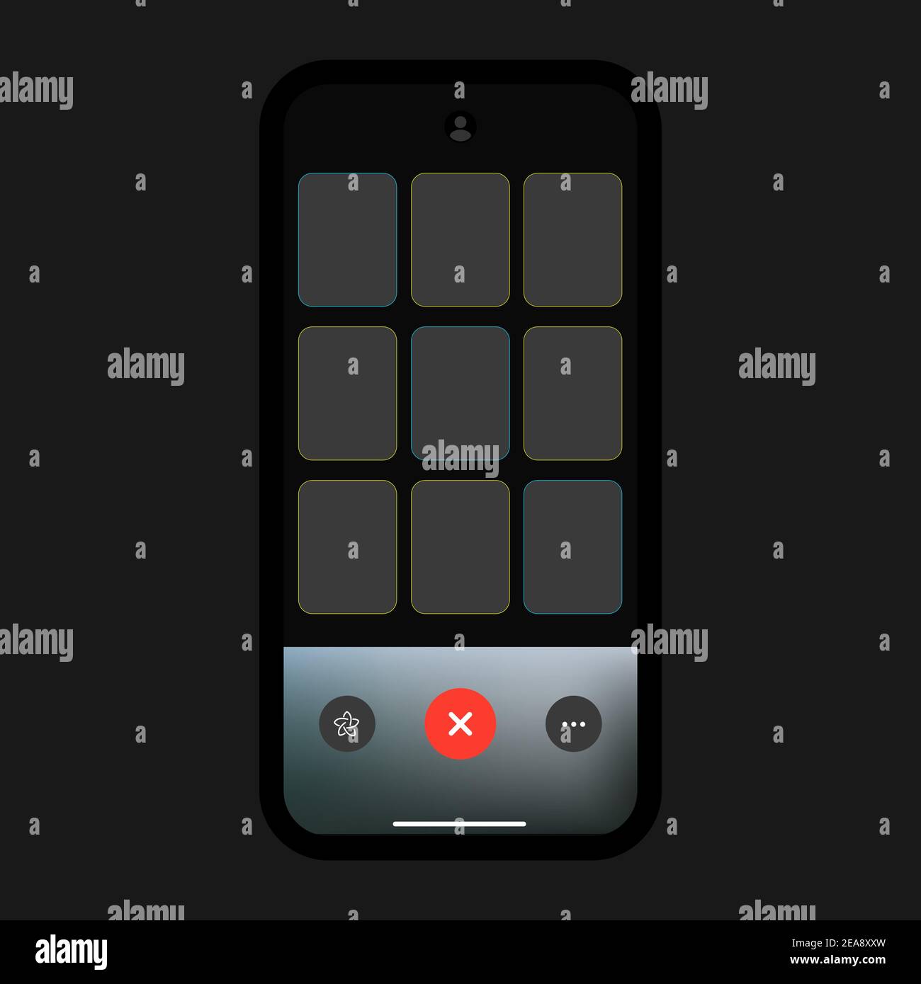 Group of People Video Call Mobile Interface Concept. Vector ...