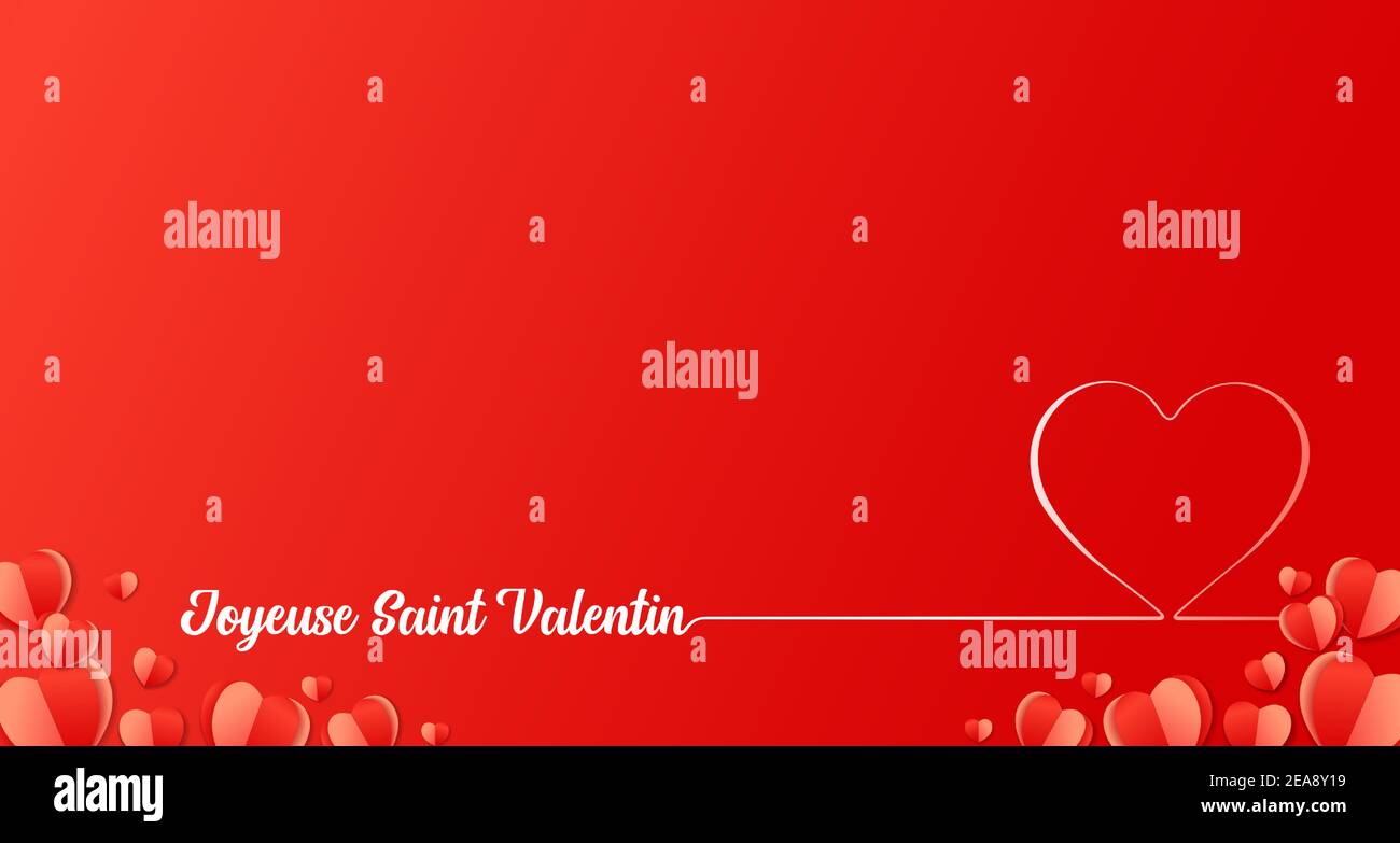 Joyeuse Saint Valentin French line lettering - Happy Valentines Day ...