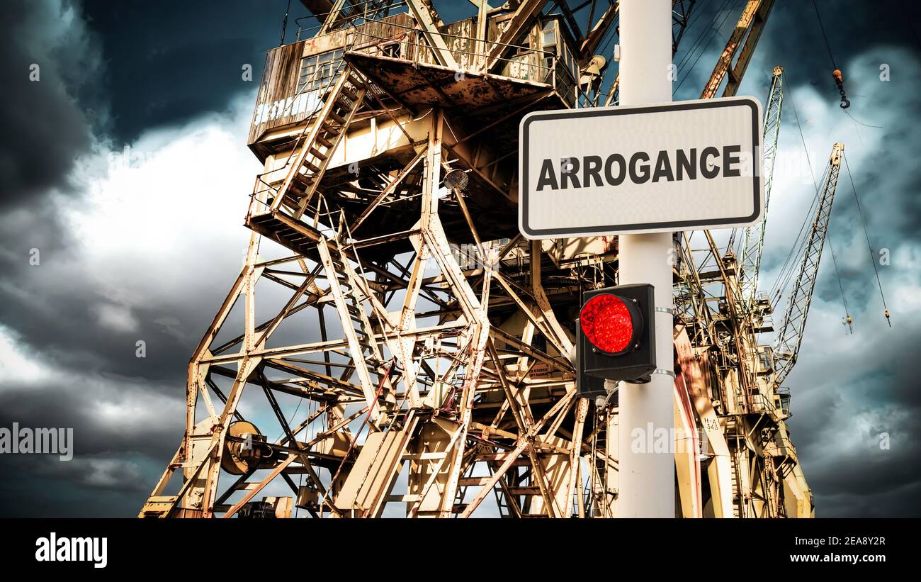 Street Sign the Direction Way to Humility versus Arrogance Stock Photo ...