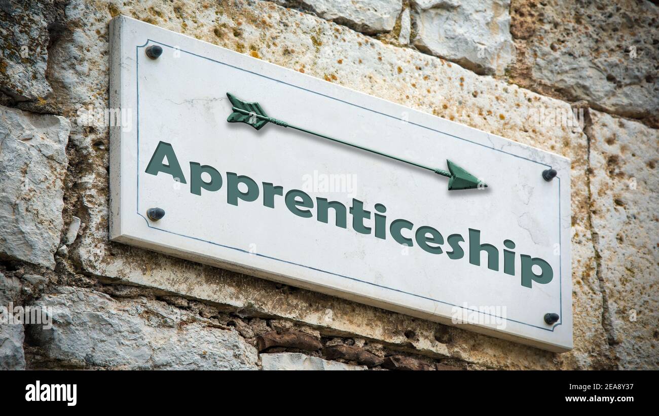 Street Sign the Direction Way to Apprenticeship Stock Photo - Alamy