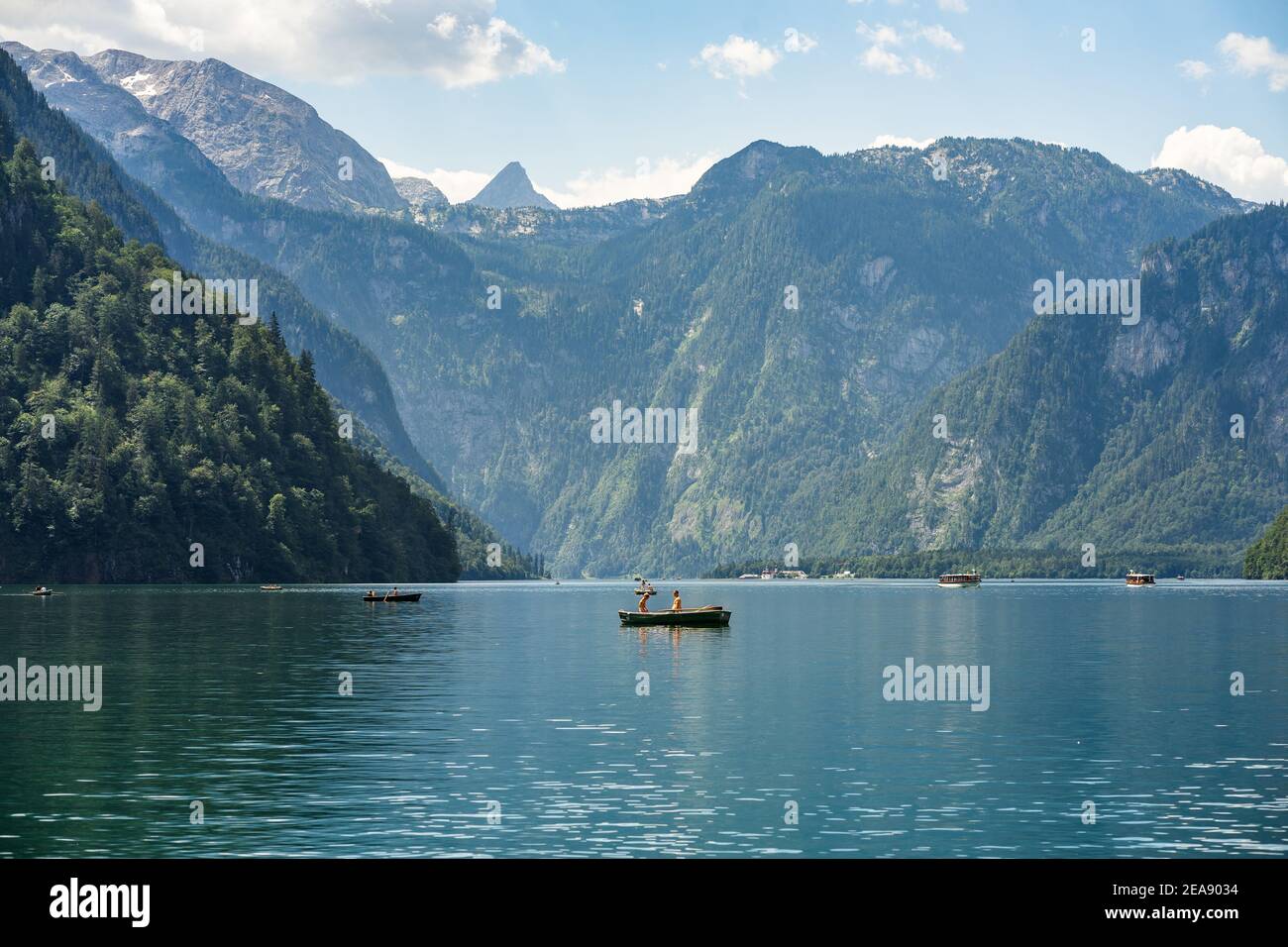 KöNIGSSE, GERMANY - Jul 30, 2020: Paddle boat on koenigssee during ...