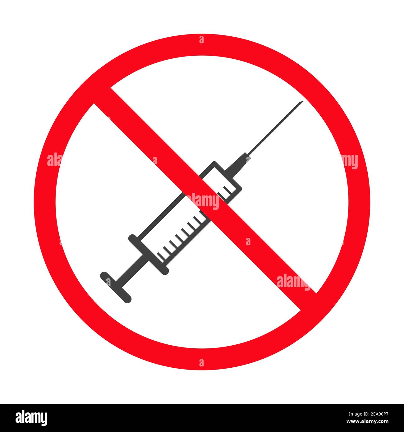 no syringe sign vector icon on white background Stock Vector Image ...
