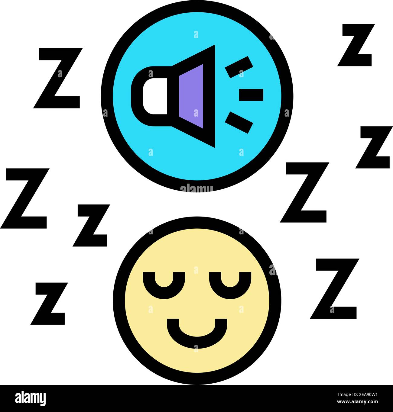 music for sleep color icon vector illustration Stock Vector Image & Art ...