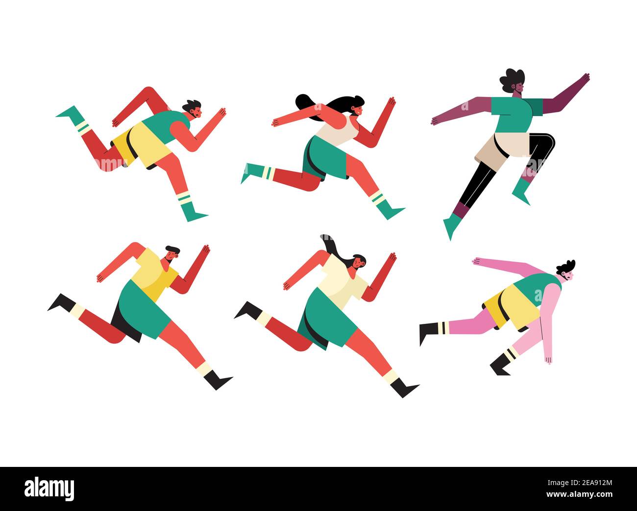 Six runners Stock Vector Images - Alamy