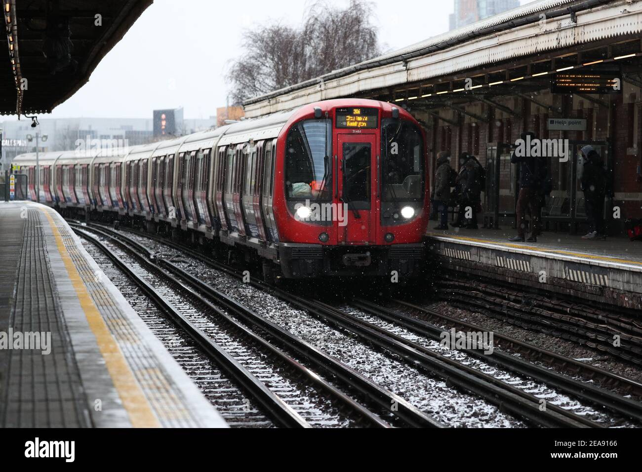 Circle line train arrives at Ladbroke Grove in London. Picture date ...