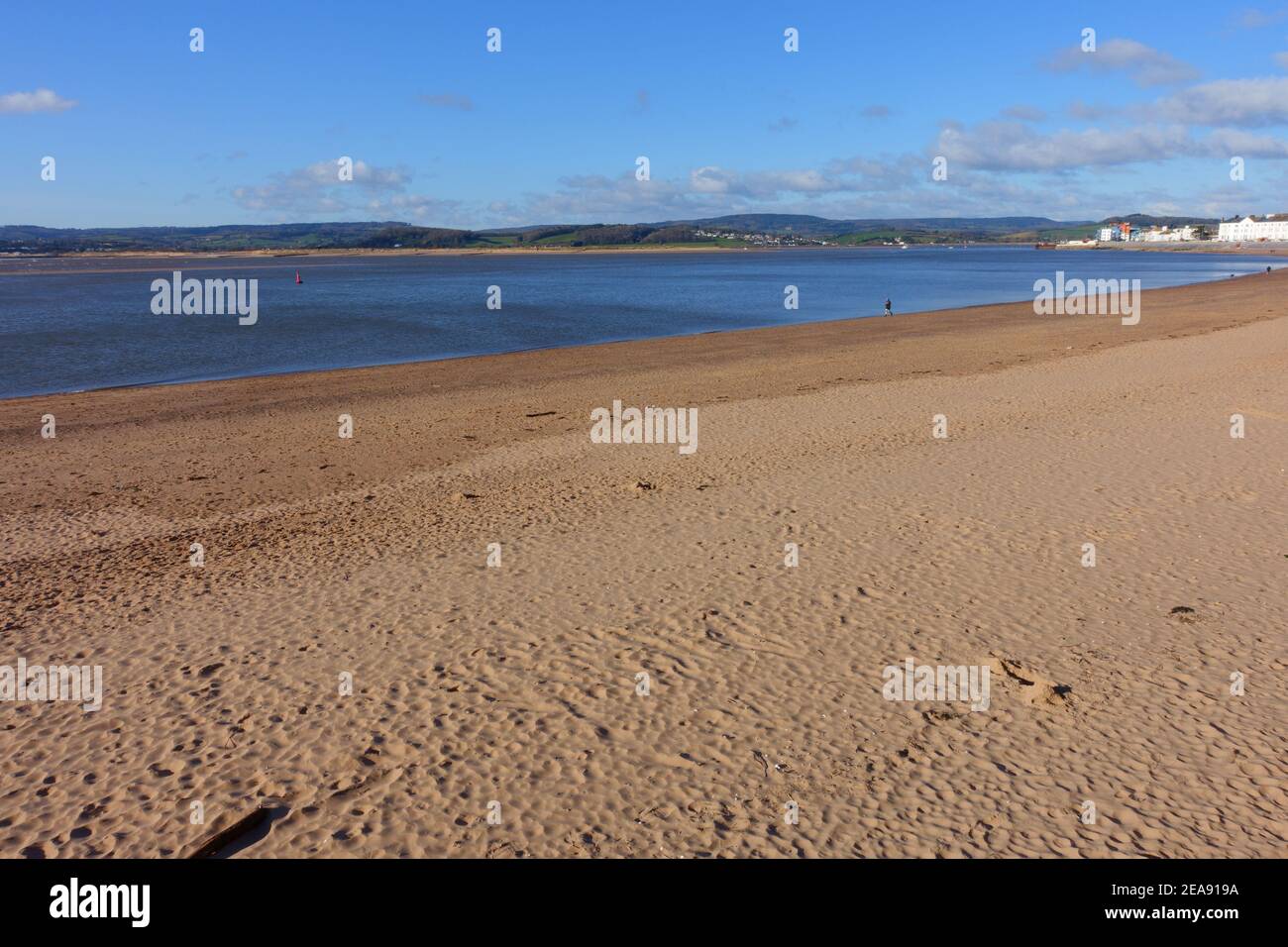Exmouth Seafront, view towards Dawlish Warren, East Devon, England, UK ...