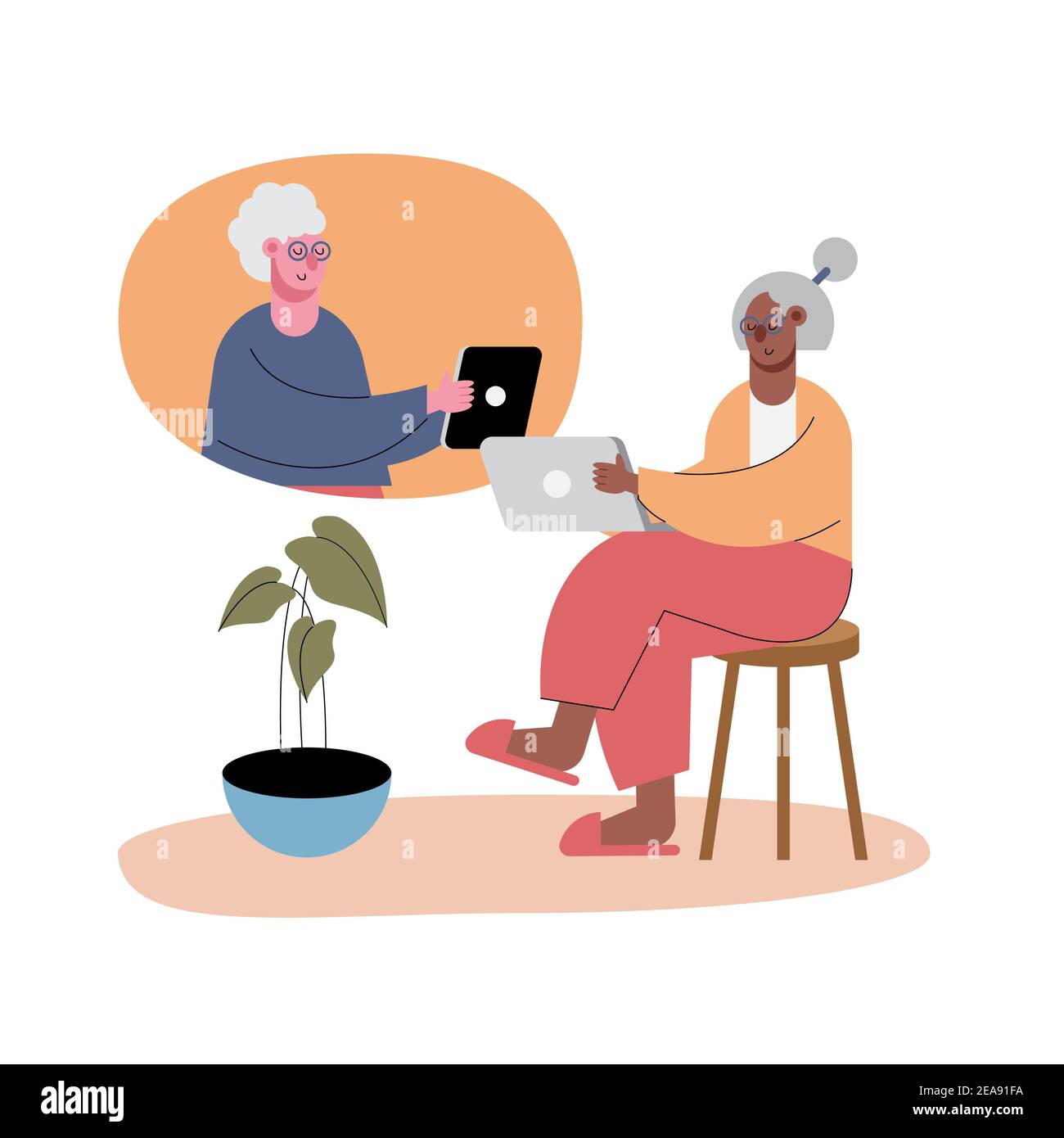 Old ladies pensioners Stock Vector Images - Alamy