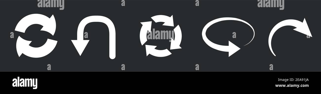 Refresh icon set isolated on black. Vector illustration Stock Vector ...