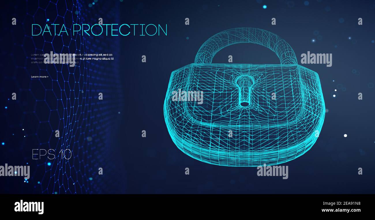 Data Protection Binary Lock It Support Vector Illustration Secure Connection Network And Data
