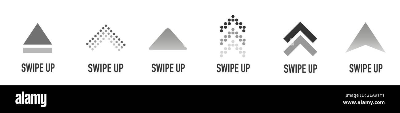Swipe up buttons set for social media. Flat design icons isolated on ...