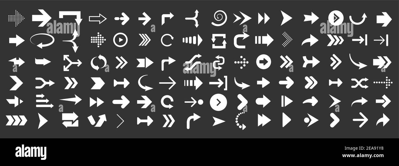 Arrows web collection. Modern graphic direction signs computer screen ...