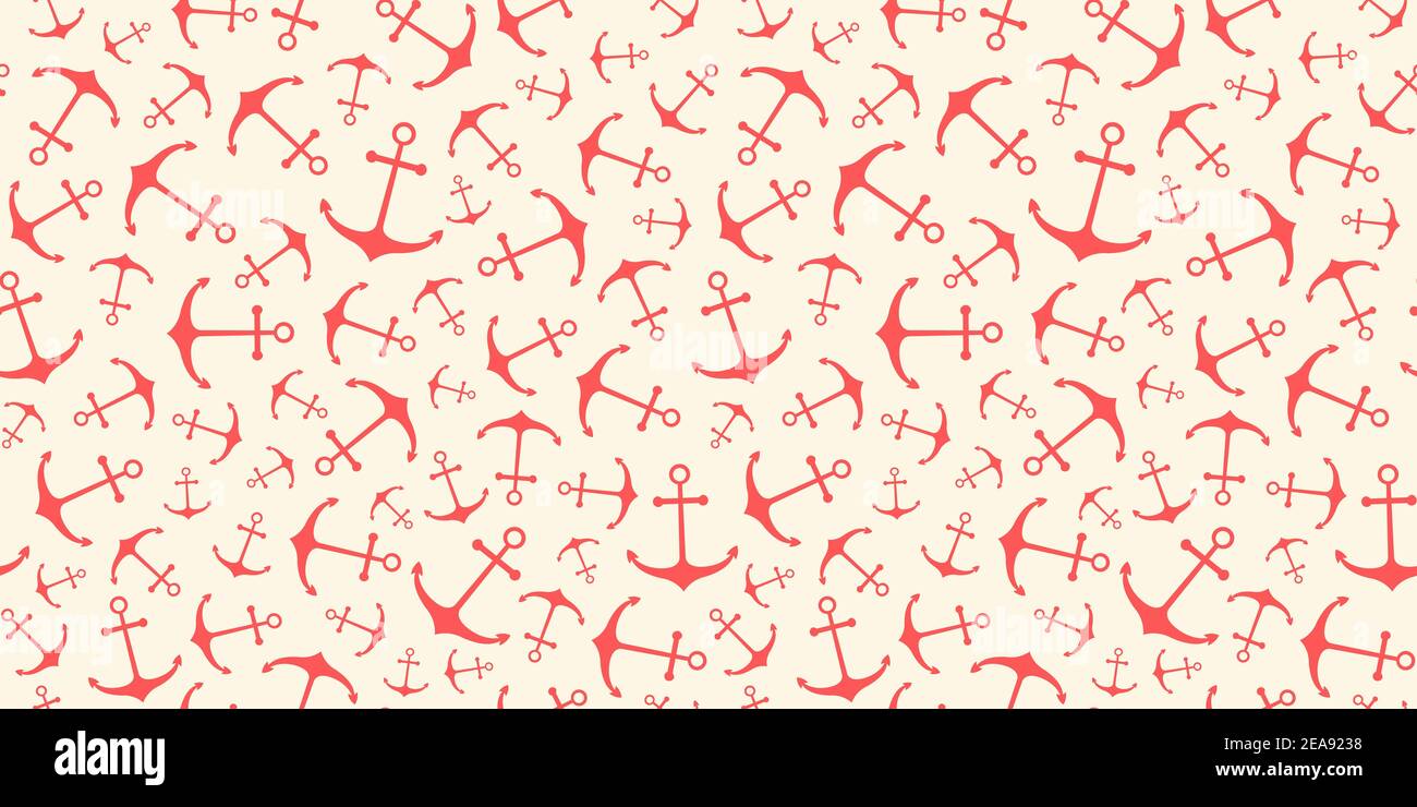 Nautical seamless pattern with geometric ship anchors Stock Vector ...