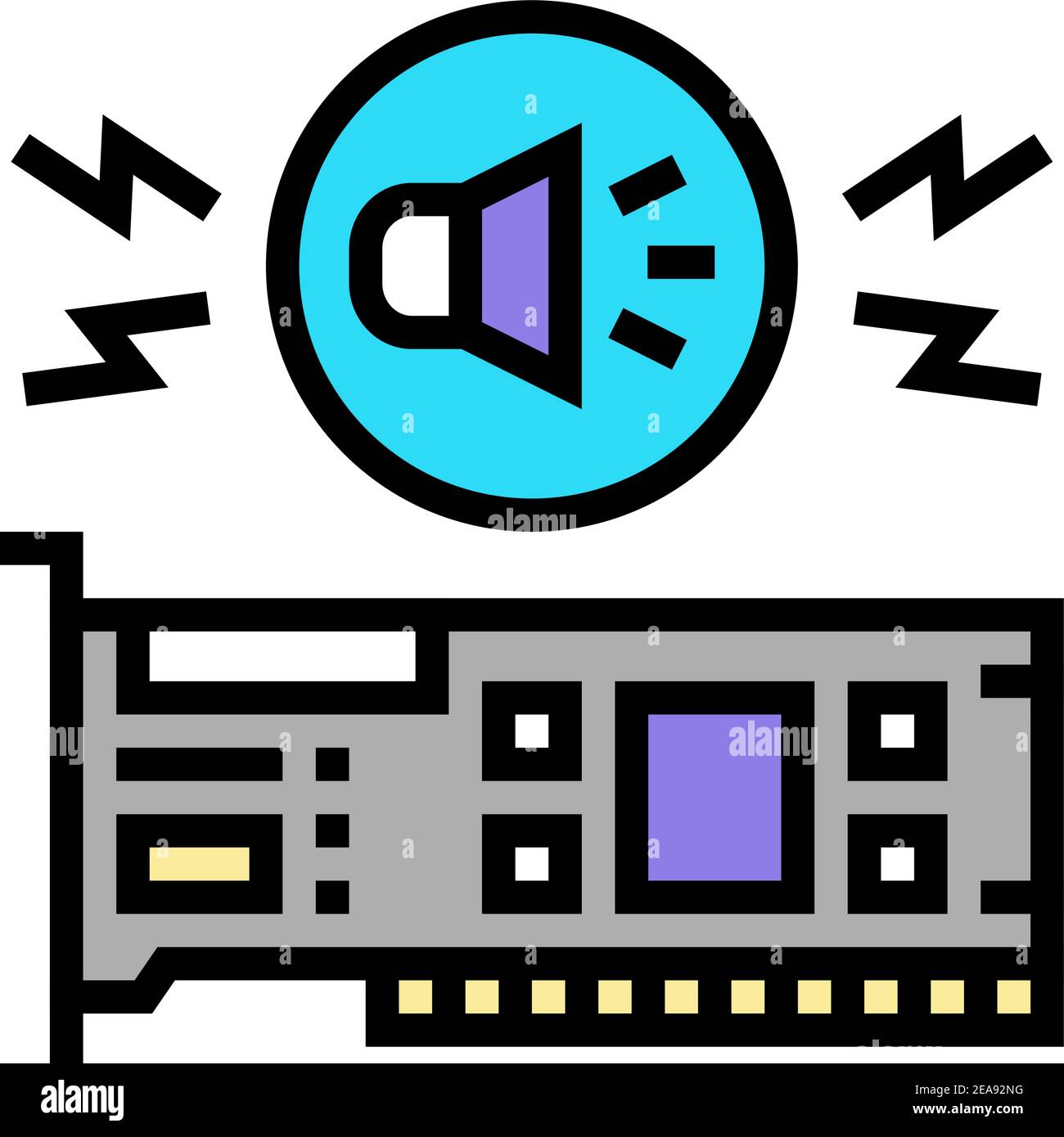 audio card computer component color icon vector illustration Stock ...